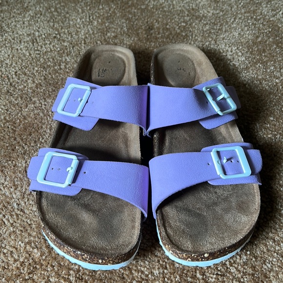 Time and Tru | Shoes | Time And Tru Slip On Purple Sandals Womens Size ...